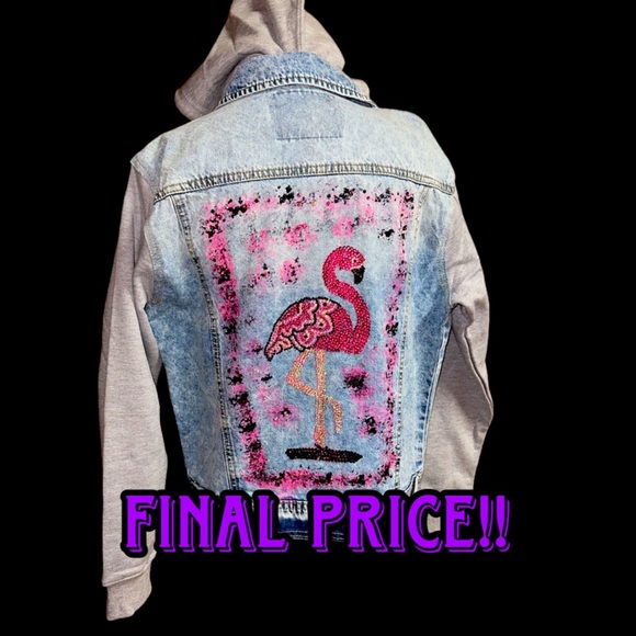 Pamynthia Designs | Jackets & Coats | Flamingo Embellished Hooded ...